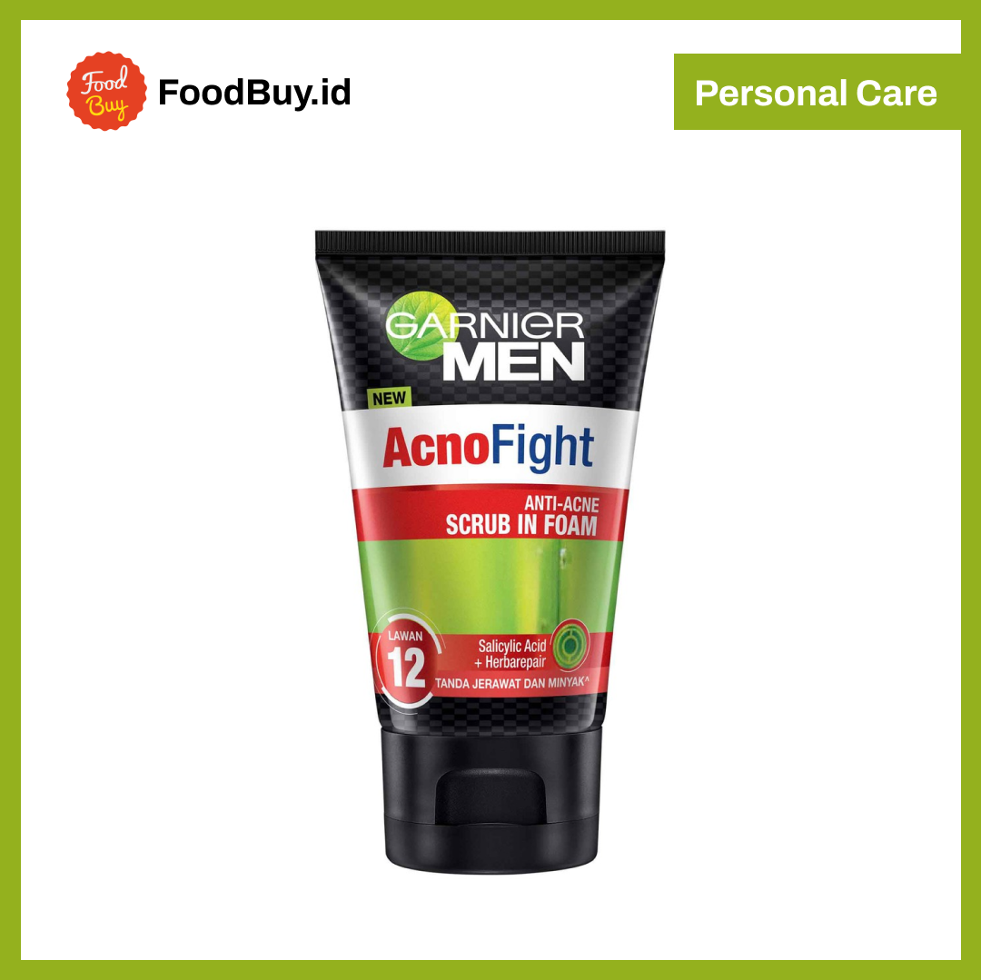 Garnier Men Acno Fight Anti Acne Scrub Foam 100ml - Foodbuy